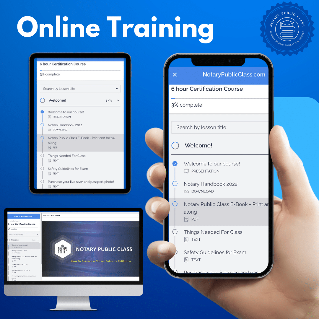 ONLINE NOTARY TRAINING - Notary Public Class